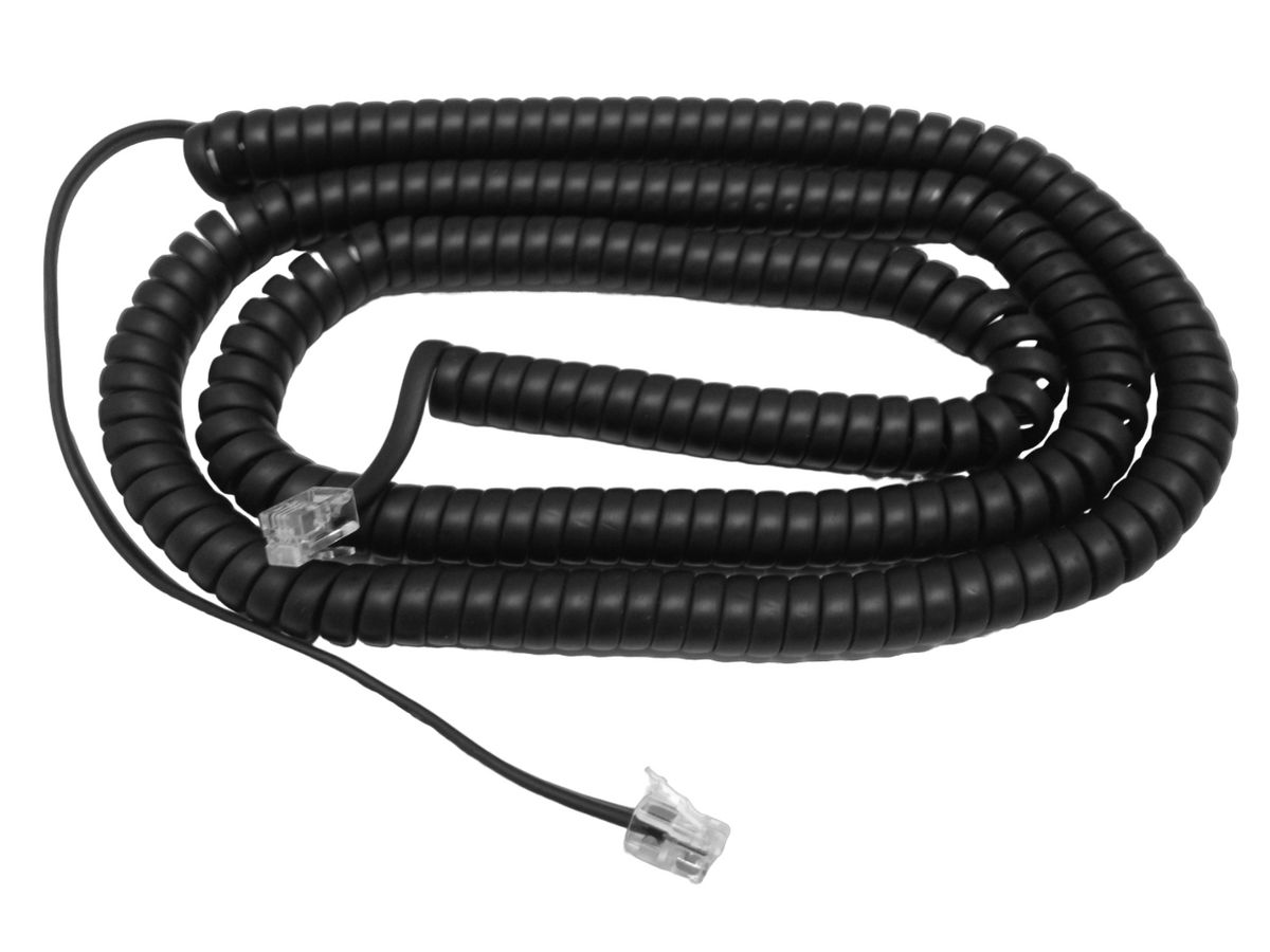 25 Foot Long Black Handset Receiver Curly Cord for Allworx IP Telephon ...